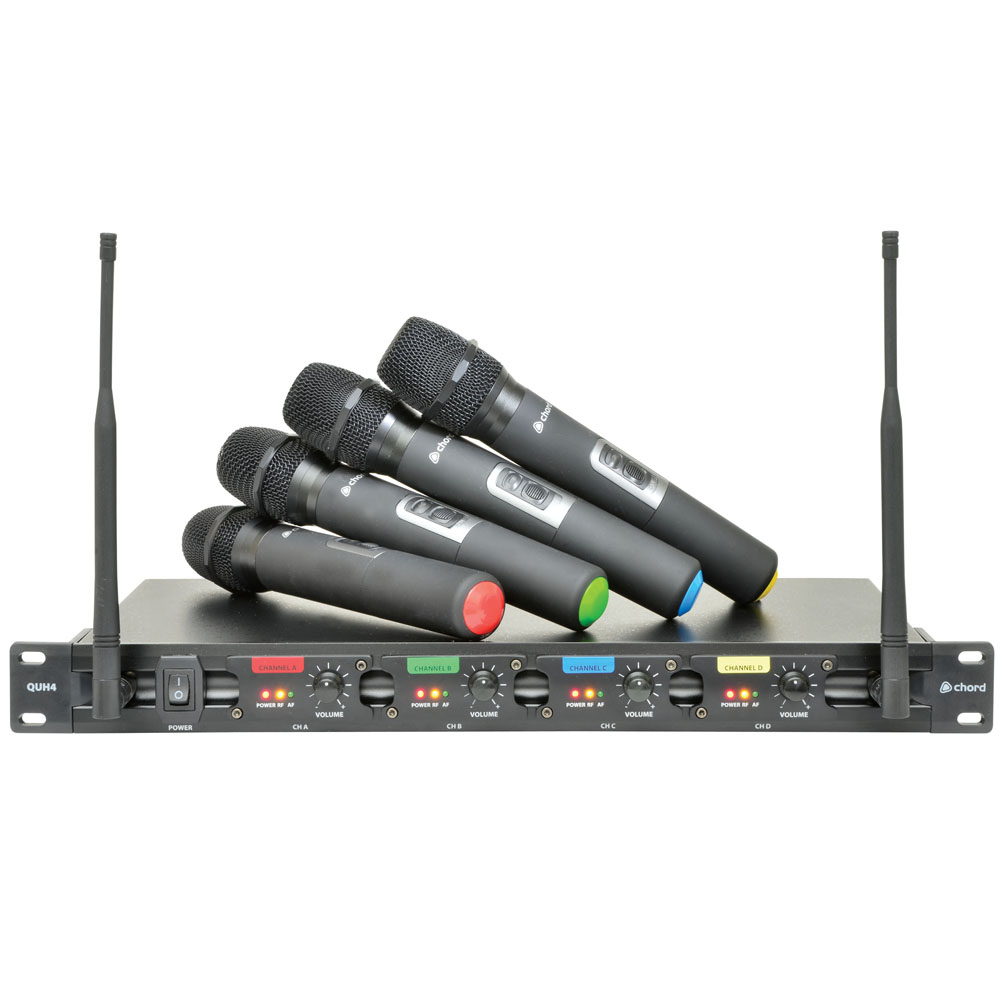 PA Equipment Microphones Chord QU4 H 4 Way Radio Mic System
